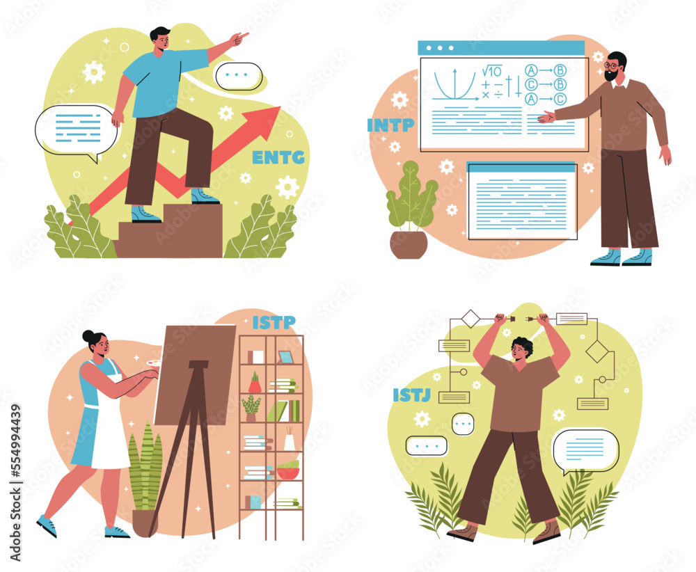 MBTI person types set Stock Vector | Adobe Stock