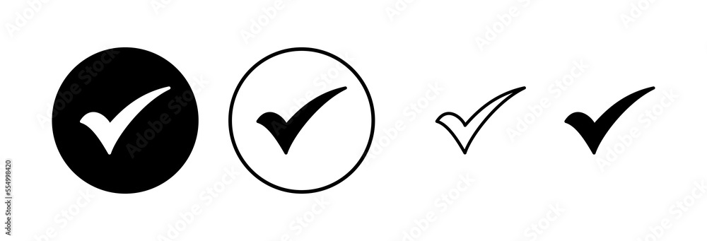 Vetor de Check mark icon vector illustration. Tick mark sign and symbol ...