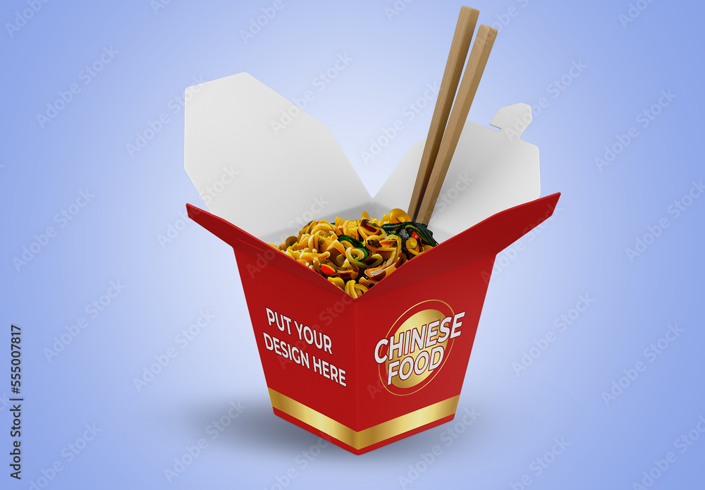 Noodle Box Mockup Stock Template | Adobe Stock