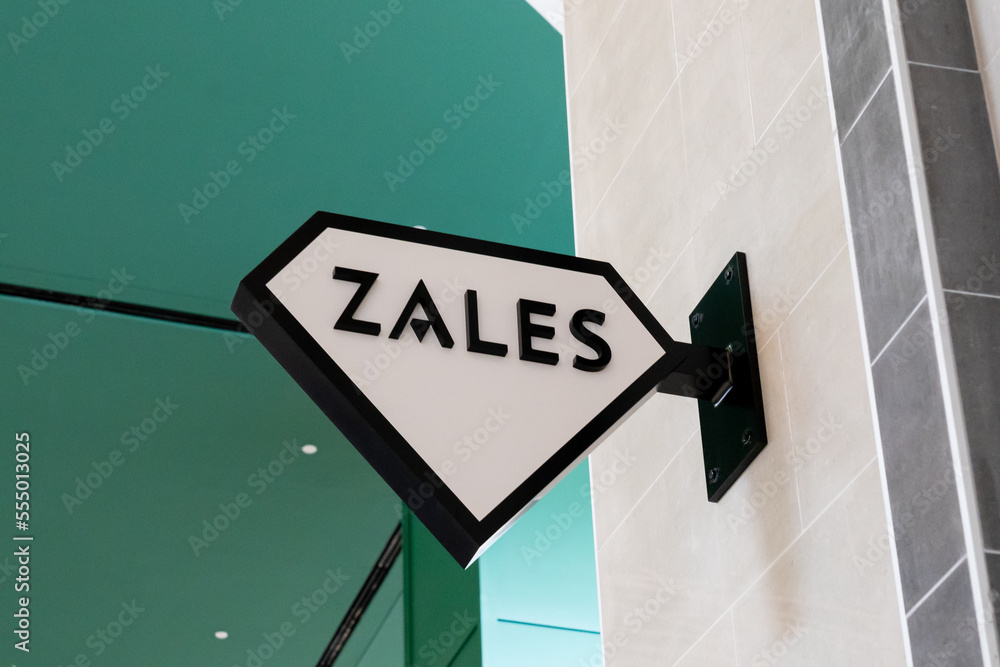 Houston, Texas, USA - March 6, 2022: Zales store sign is seen at a ...
