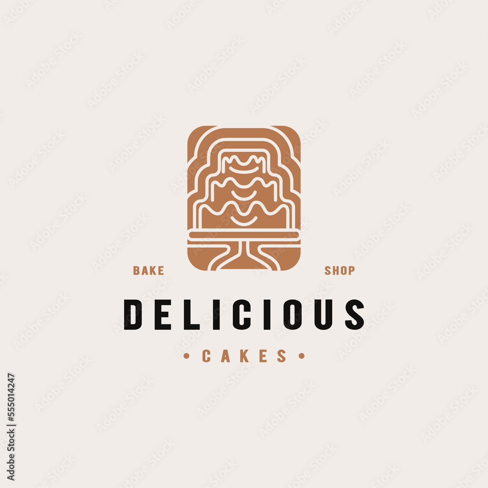 cake wedding icon, delicious cake icon for bakery shop logo design 3 ...