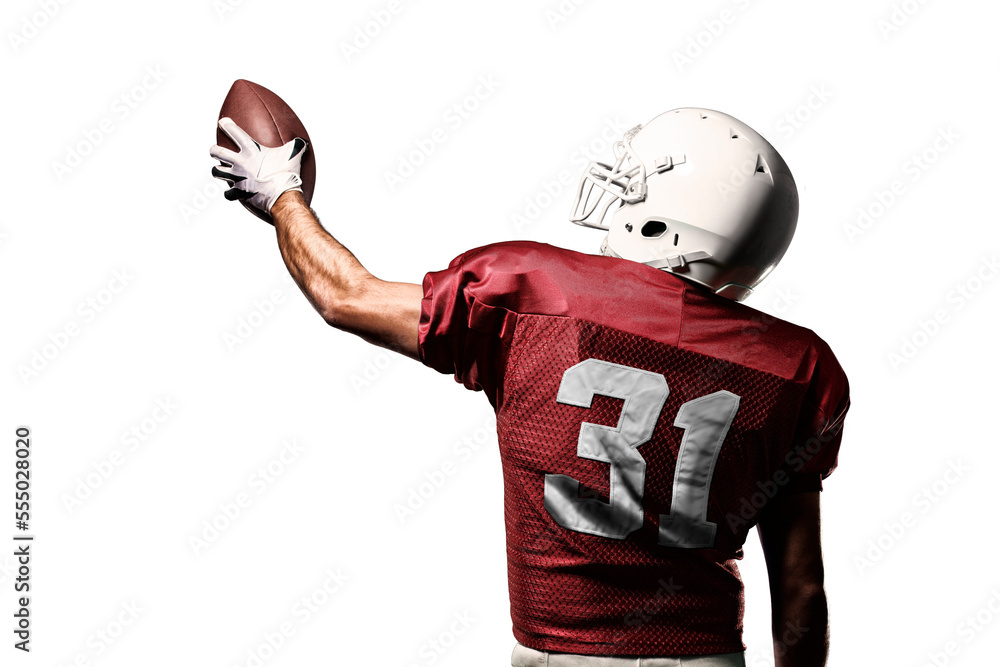 Football Player with a Red uniform on a transparent background. PNG ...