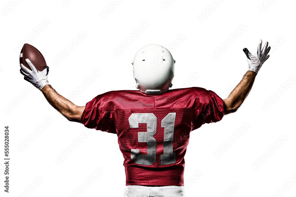 Football Player with a Red uniform on a transparent background. PNG ...