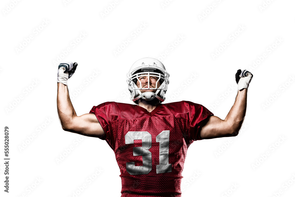 Football Player with a Red uniform on a transparent background. PNG ...
