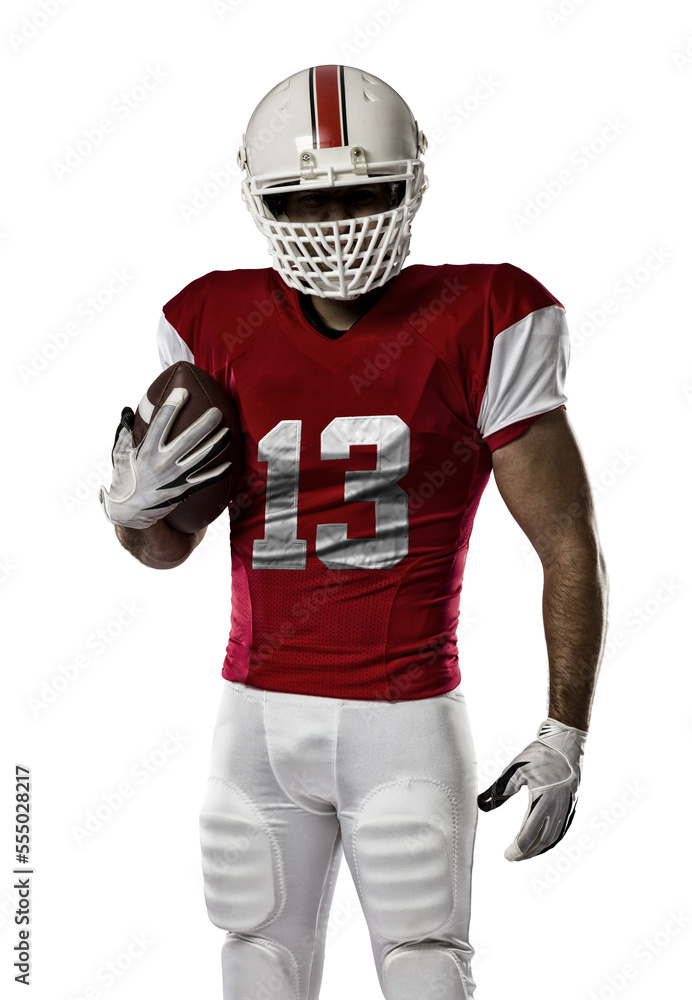 Football Player with a Red uniform on a transparent background. PNG ...