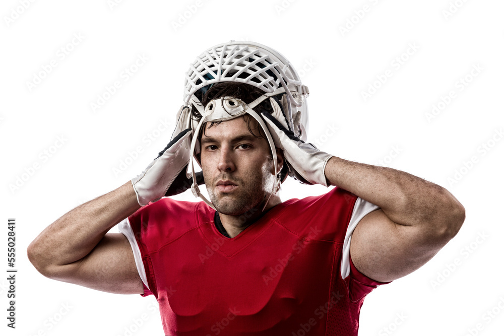 Football Player with a Red uniform on a transparent background. PNG ...