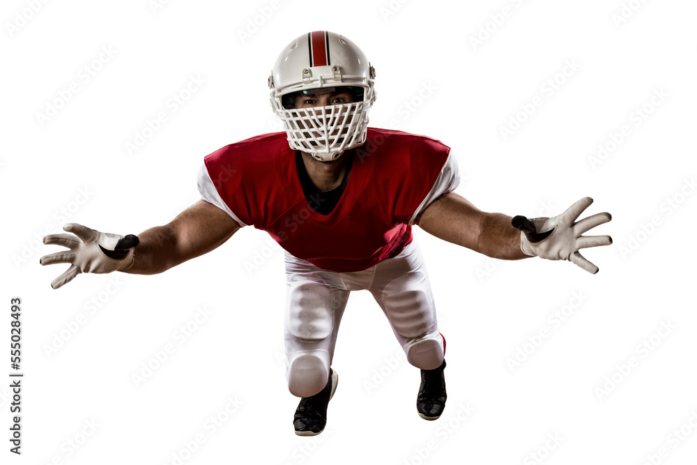Football Player with a Red uniform on a transparent background. PNG ...