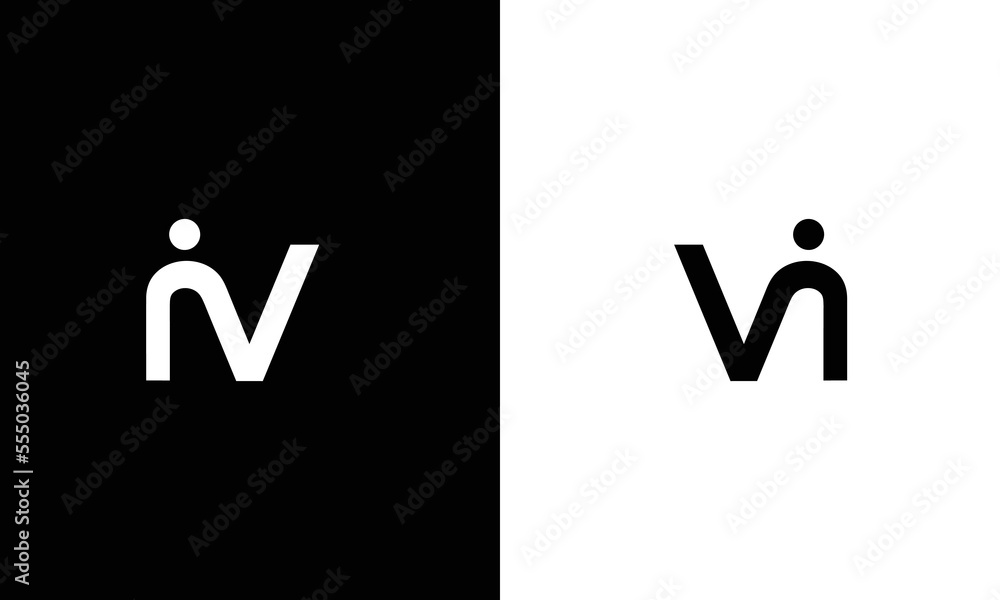 Minimal Innovative Initial VI logo and IV logo. Letter VI IV creative ...