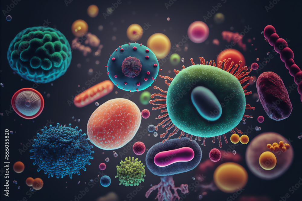 Colorful Gut bacteria, good and bad bacteria microbiome healthy gut ... Colorful Gut bacteria, good and bad bacteria microbiome healthy gut ...