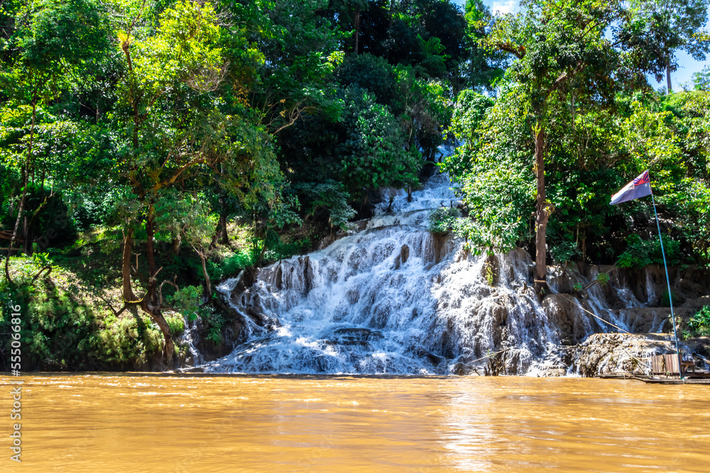 Nota Waterfall is located on the Myanmar border and flows into the Moei ...