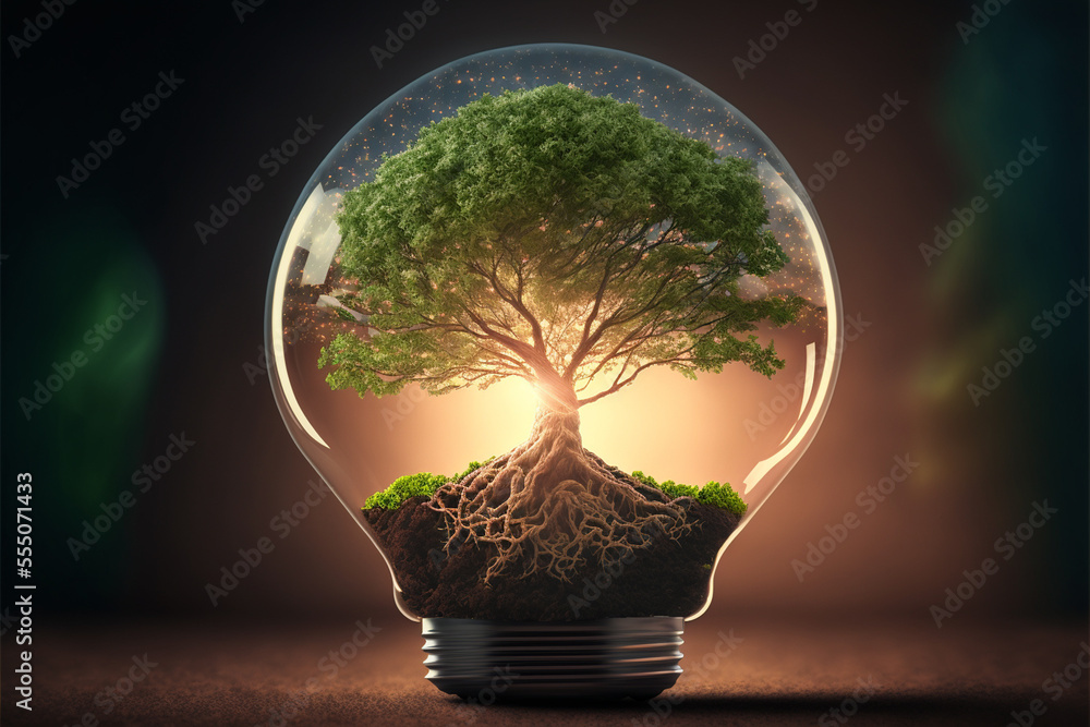 World environment and earth day concept with tree growing in a ...