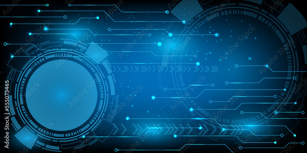 circular hud connection with circuit board futuristic modern website ...