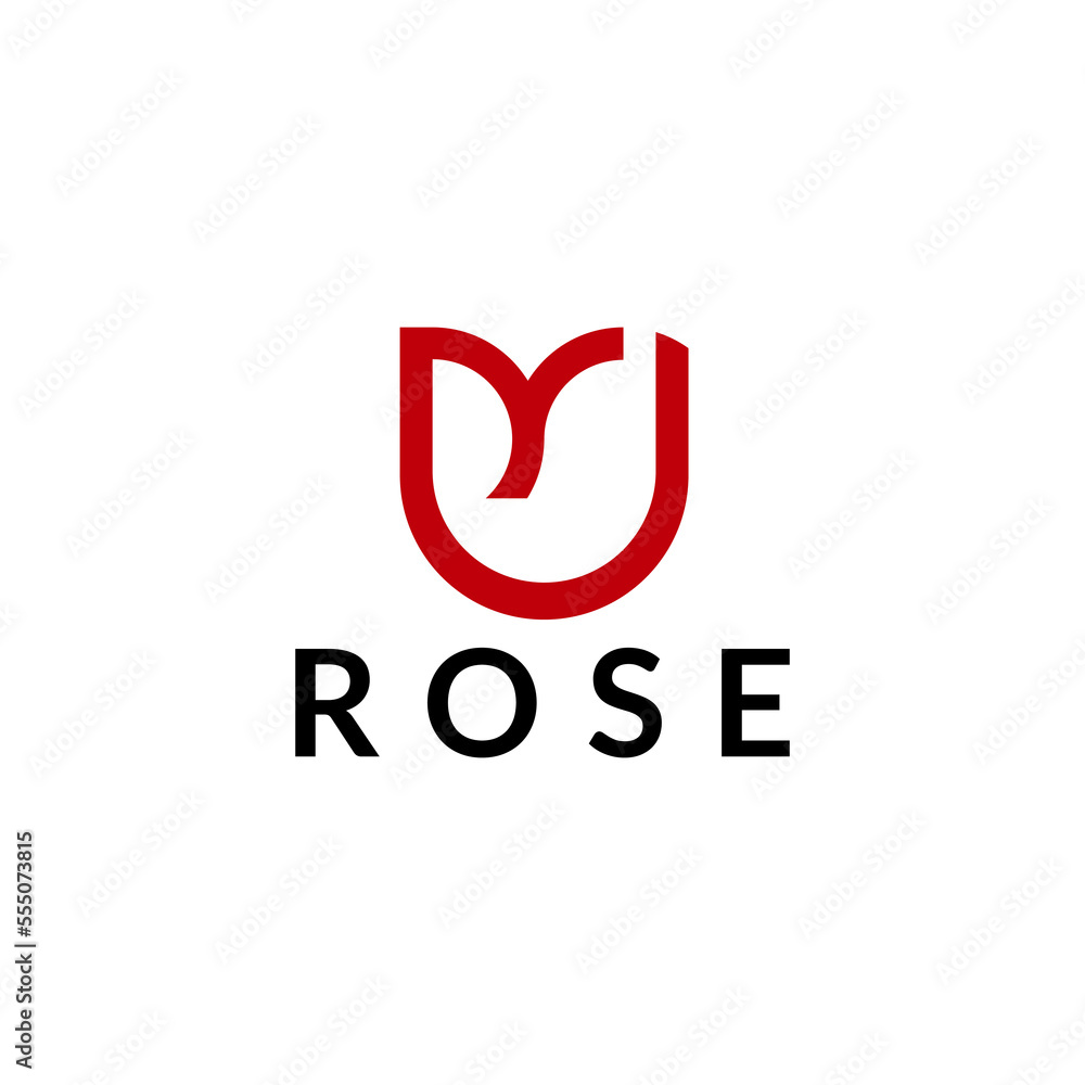 rose letter r flower logo icon vector illustration, creative idea ...