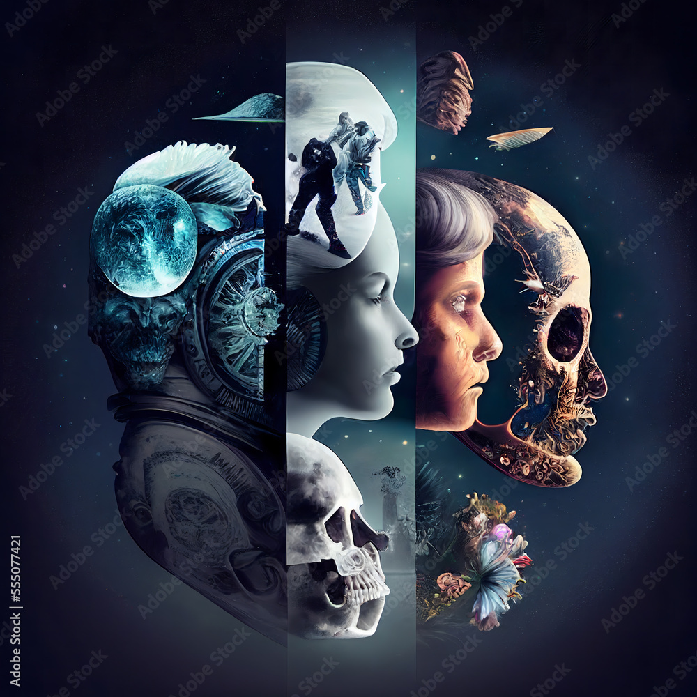 Showing the different stages of life in a single picture Stock ...