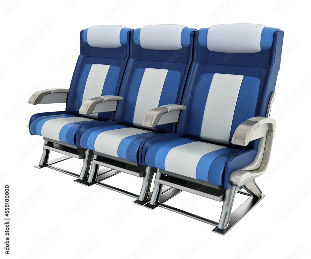 Airplane seats isolated on transparent background. 3D illustration ...