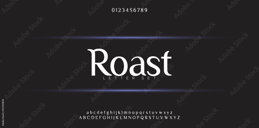 ROAST Luxury letter fonts and alphabet set. Modern tech typeface ...