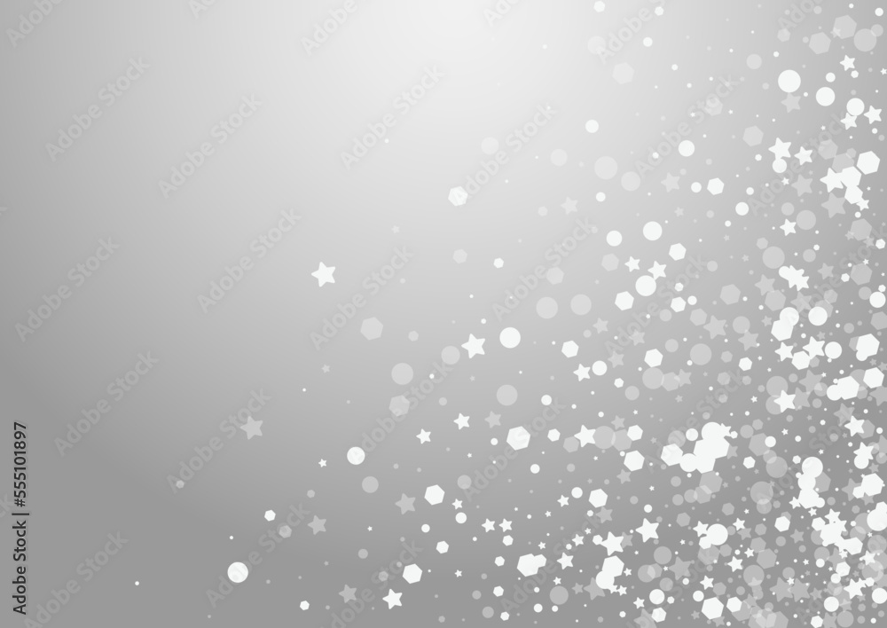 Grey Snow Vector Grey Background. White Glow Dots Stock Vector | Adobe ...
