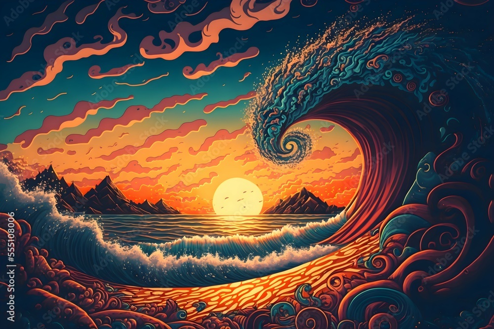 Psychedelic Surf Hd Art