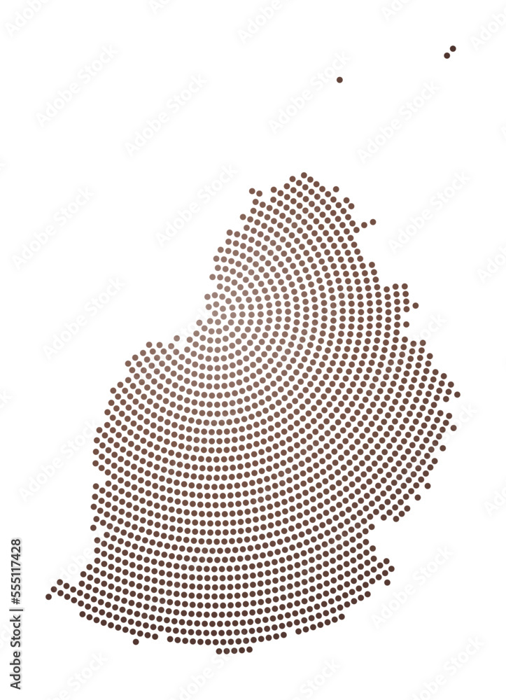 Mauritius dotted map. Digital style shape of Mauritius. Tech icon of ...