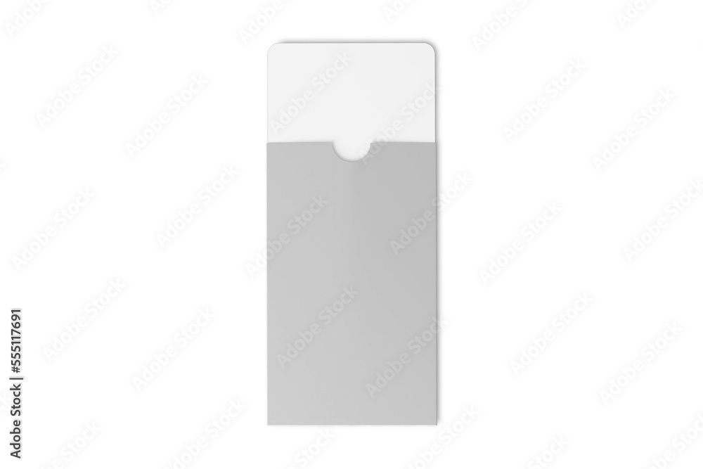 Blank card holder with white card inside mockup isolated on white ...