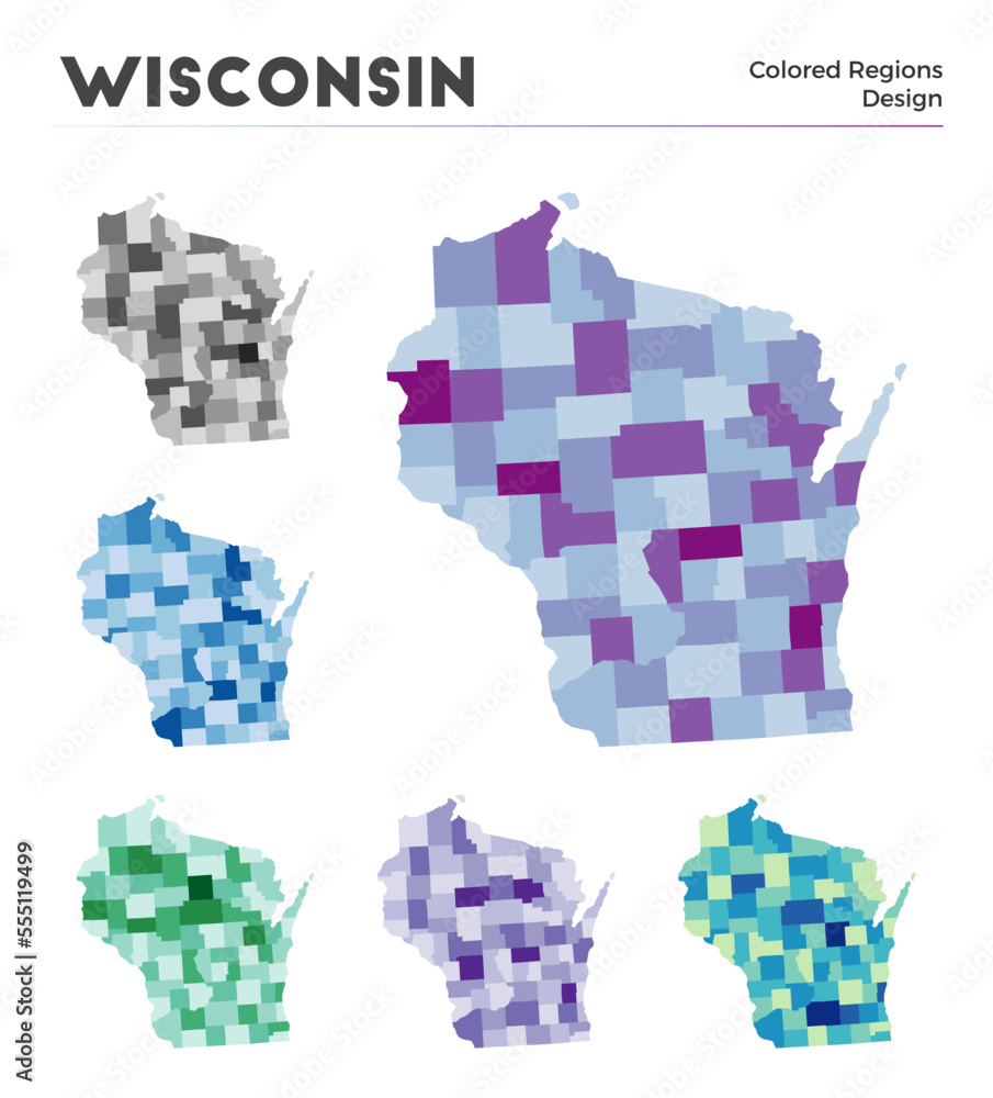 Wisconsin map collection. Borders of Wisconsin for your infographic ...