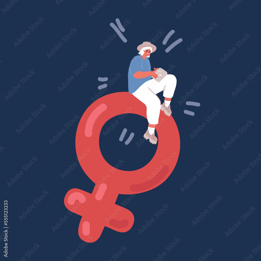 Cartoon vector illustration of Gender Symbols of women. Sex femele ...