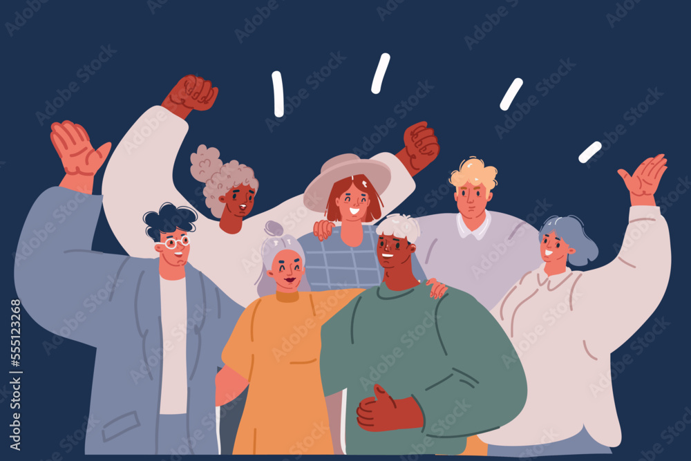 Illustration of Multicultural team. Unity in diversity. People of ...