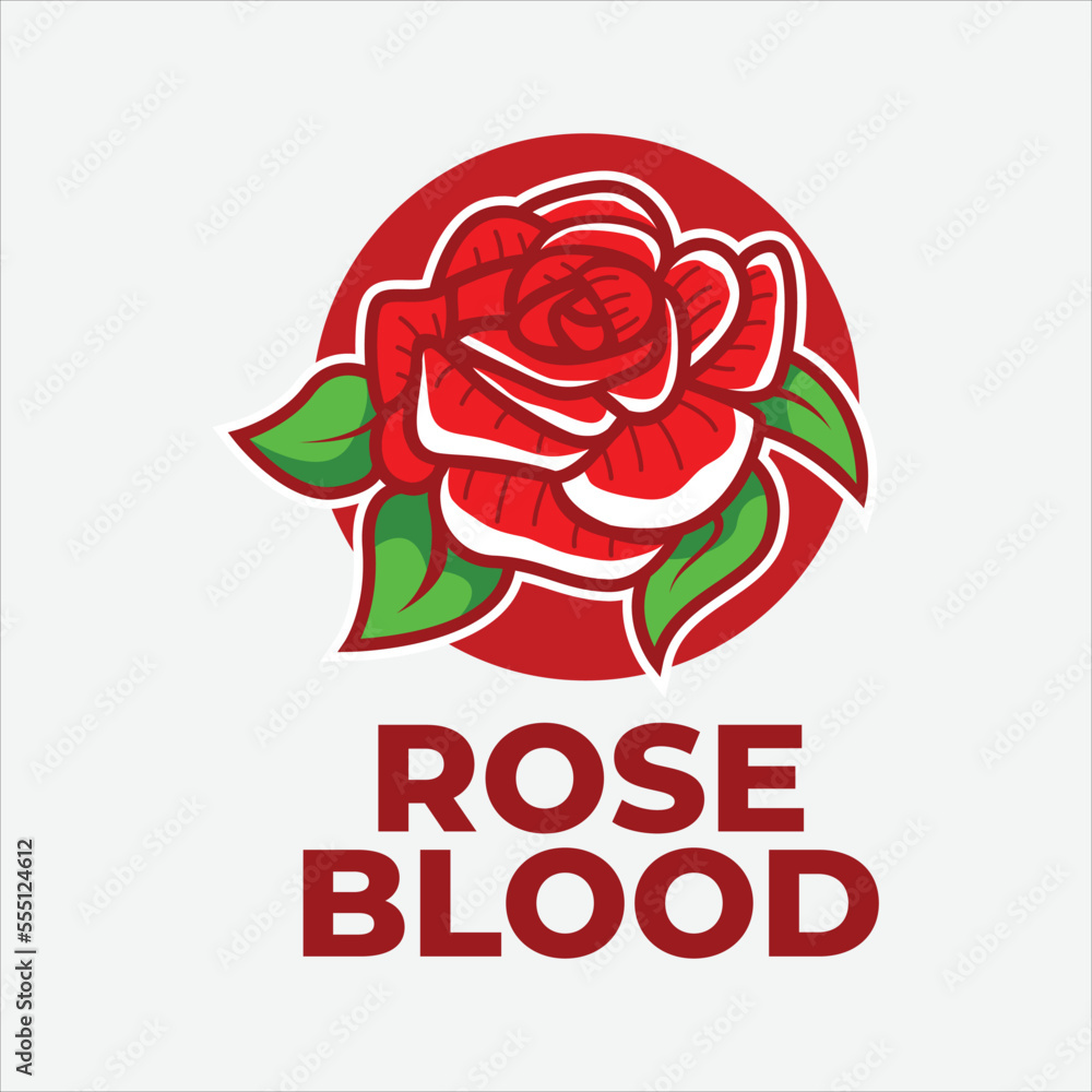 Rose blood vector logo design illustration symbol Stock Vector | Adobe ...