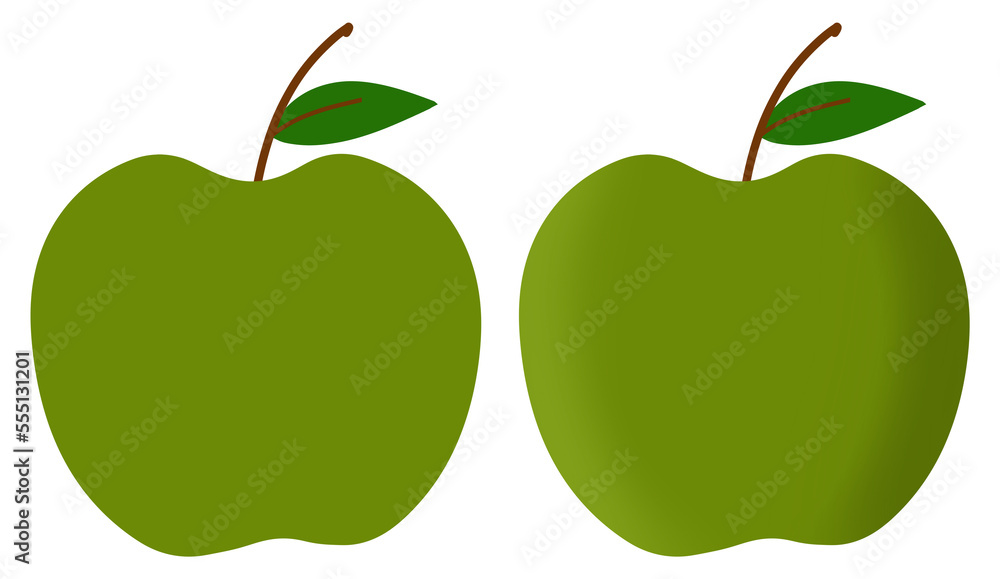 Apple Green Clipart Set Of Two Stock Illustration | Adobe Stock