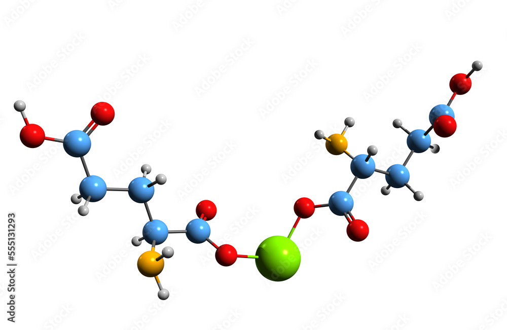 3D image of Magnesium diglutamate skeletal formula - molecular chemical ...