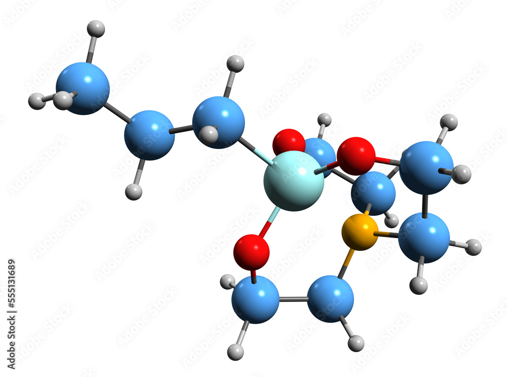 3D image of Silatrane skeletal formula - molecular chemical structure ...