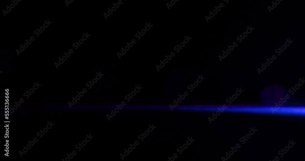 Anamorphic lens flare overlay on black background. Bokeh Light Leak ...