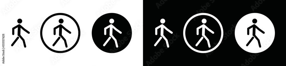 Walk icon vector. Walking icon. Simple person walk sign in black and ...