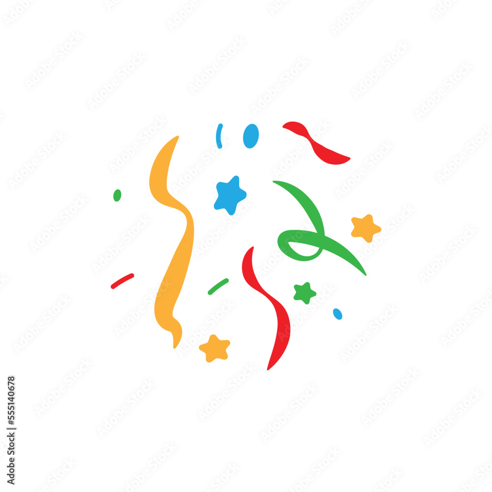 Hand drawn confetti birthday clipart illustration isolated Stock Vector ...