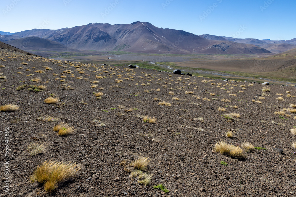View of the breathtaking landscape at Paso Vergara / Paso del Planchón ...