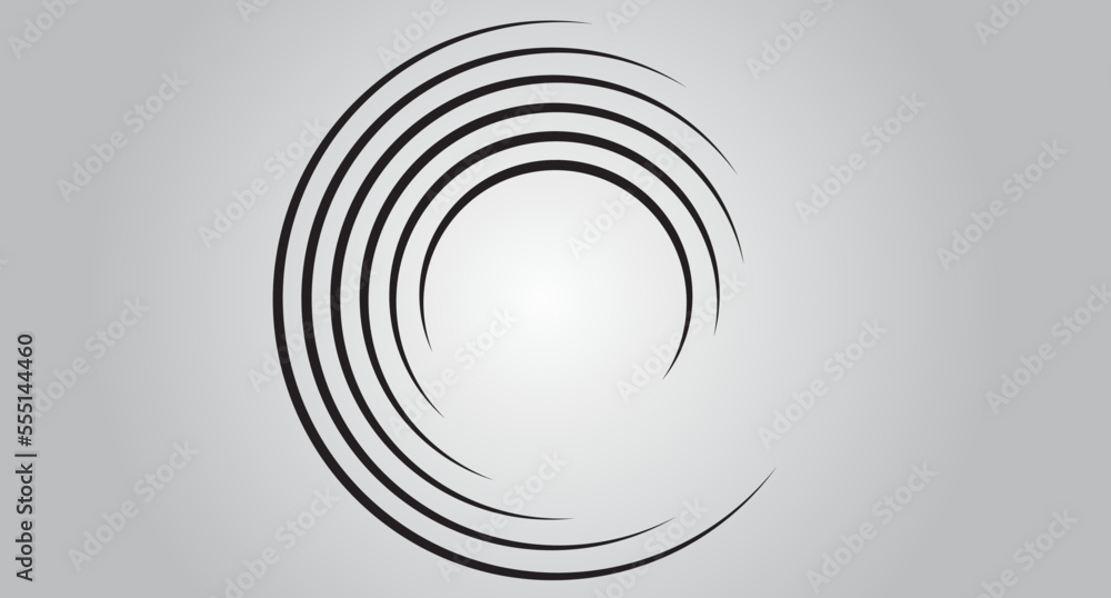 Black circle speed lines isolated. Abstract speed lines in circle form ...