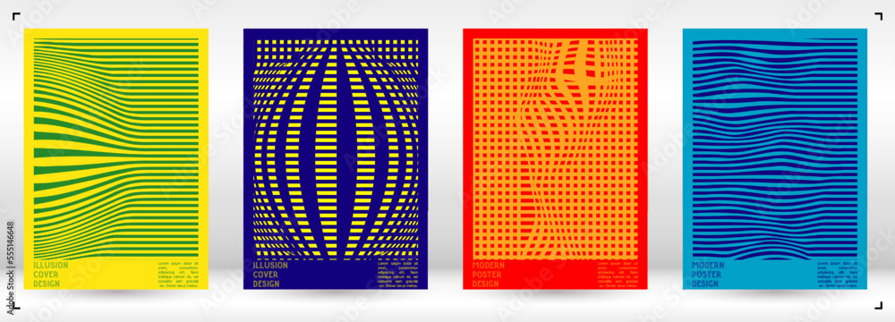 Geometrical Poster Design with Optical Illusion Effect. Modern ...
