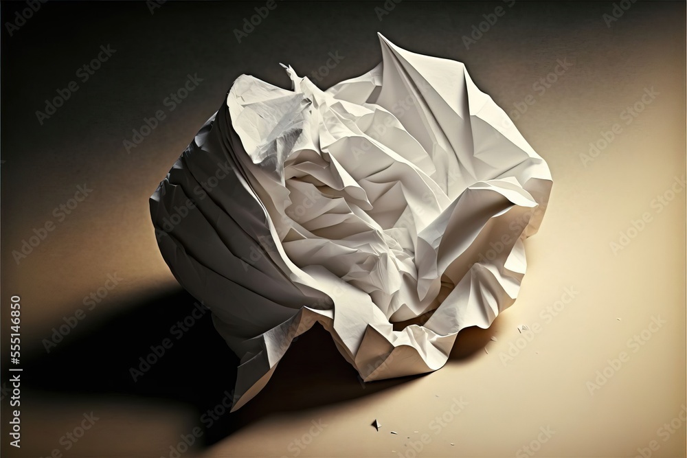 4K resolution or higher, The texture of white paper is crumpled ...