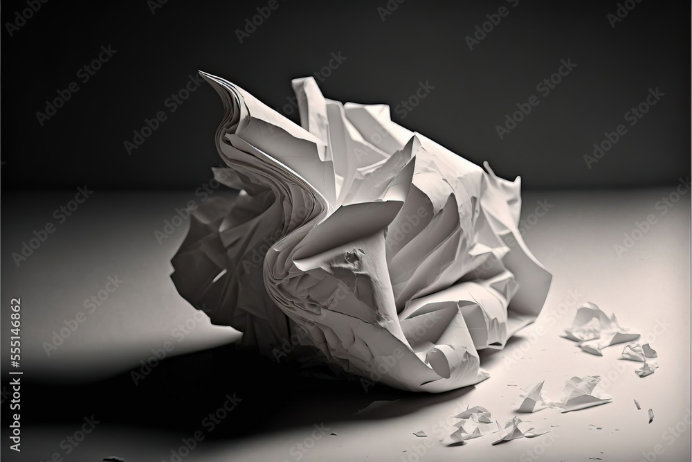 4K resolution or higher, The texture of white paper is crumpled ...