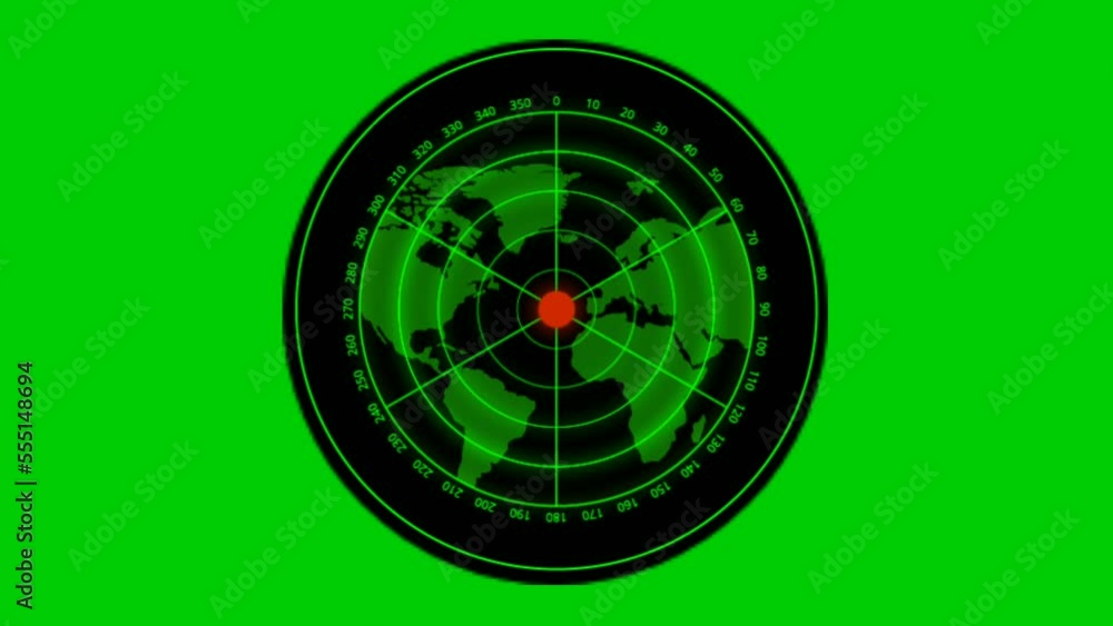 Animated footage of target radar with green screen, perfect for, tech ...