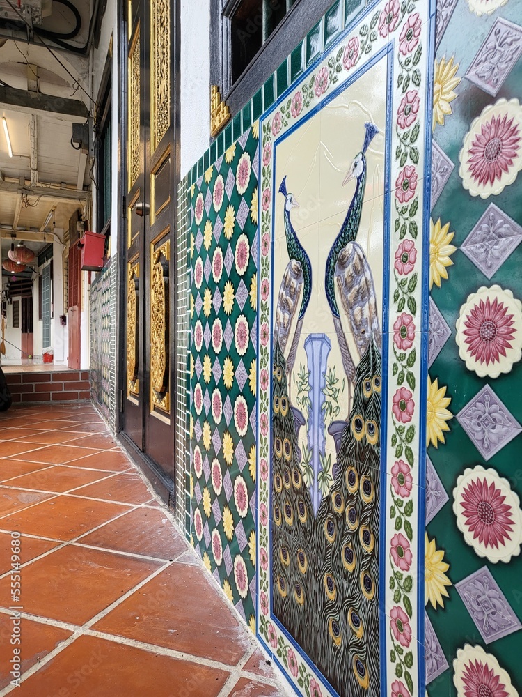 Corridor view with beautiful wall tiles pattern in Armenian street ...