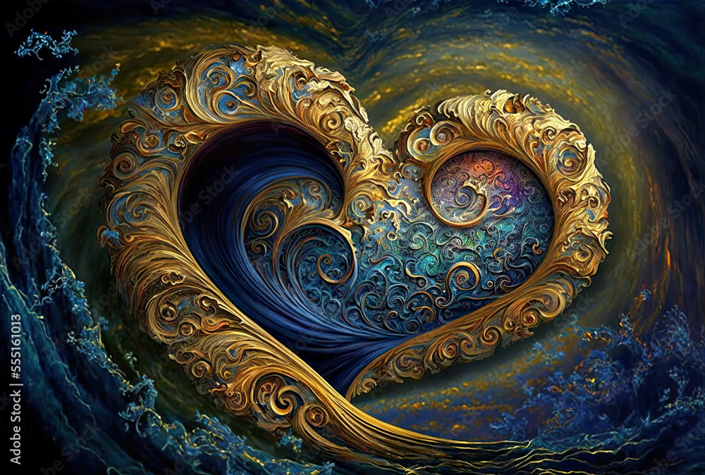 Hear symbol of love, intricate detailed heart, passion, love, eternal ...