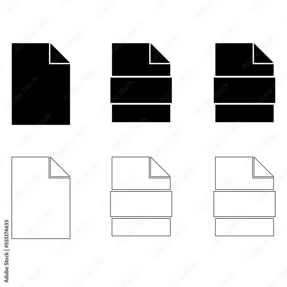 File icons colored set with otf, file png, file db and other otf elements. Isolated vector ...