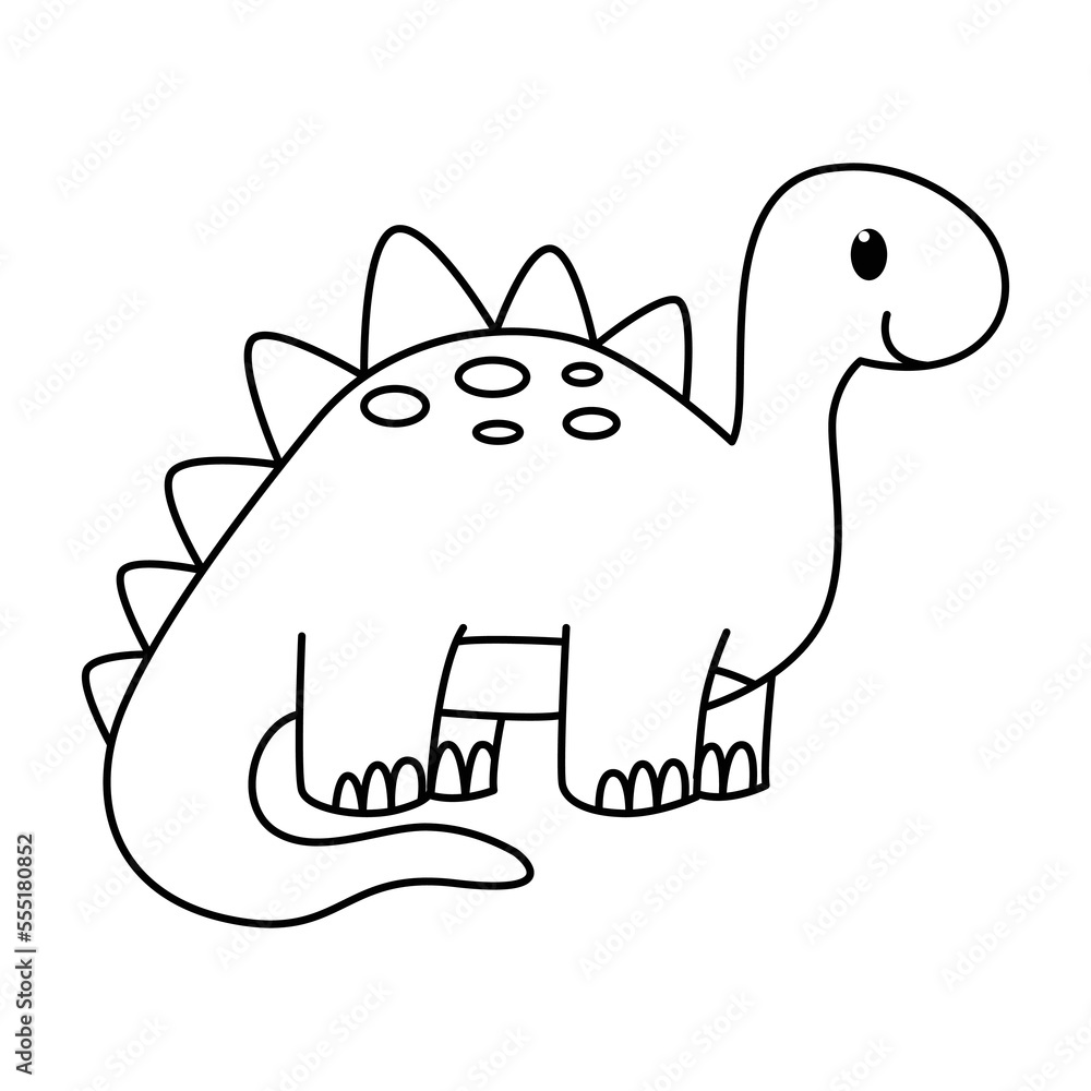 Cute dinosaurs cartoon characters vector illustration. For kids ...