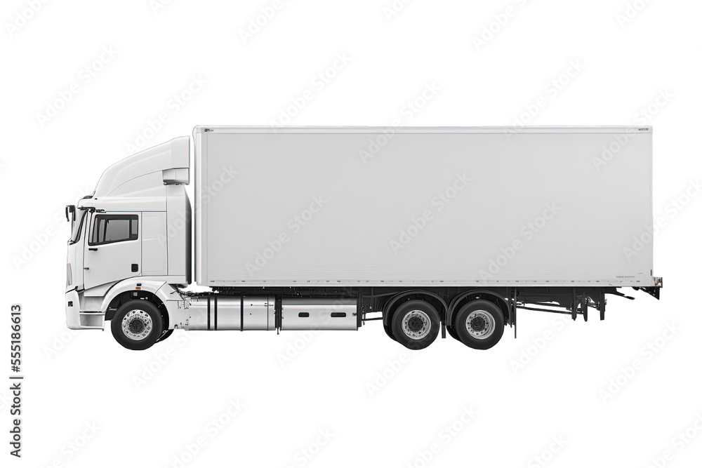 White Truck Side View and Back View, Pickup Truck or Shipping Truck on ...