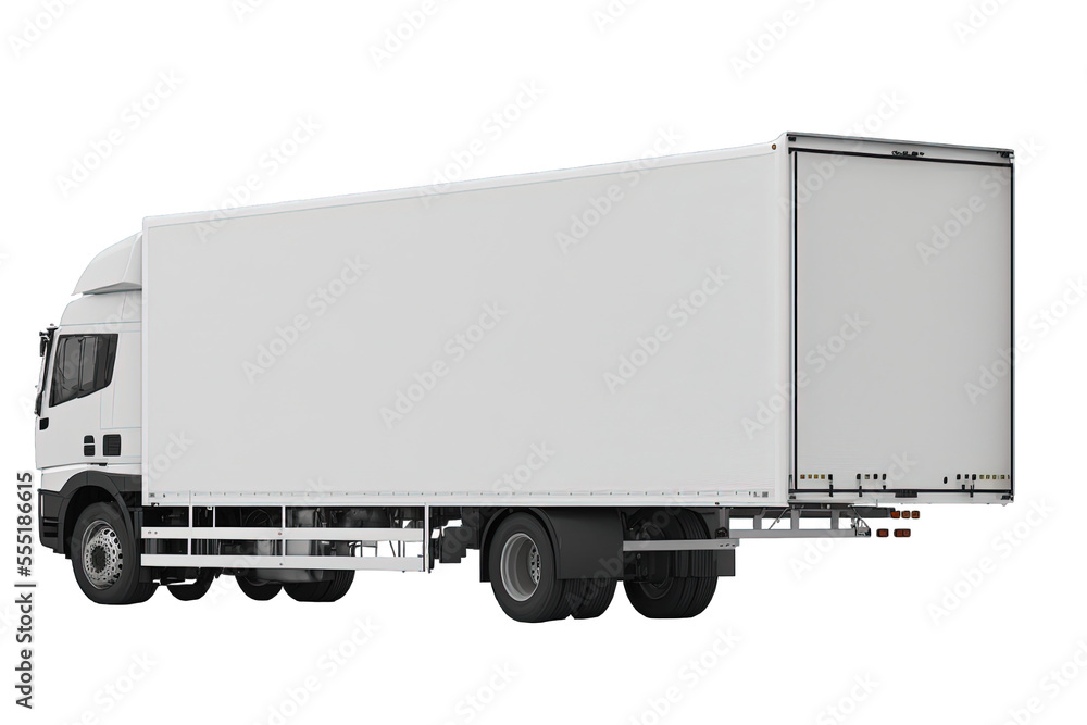 White Truck Side View and Back View, Pickup Truck or Shipping Truck on ...