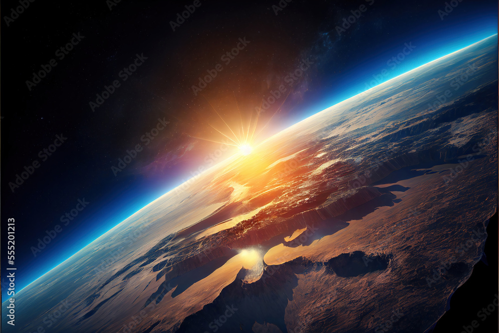 sunrise over the earth, generative ai Stock Illustration | Adobe Stock
