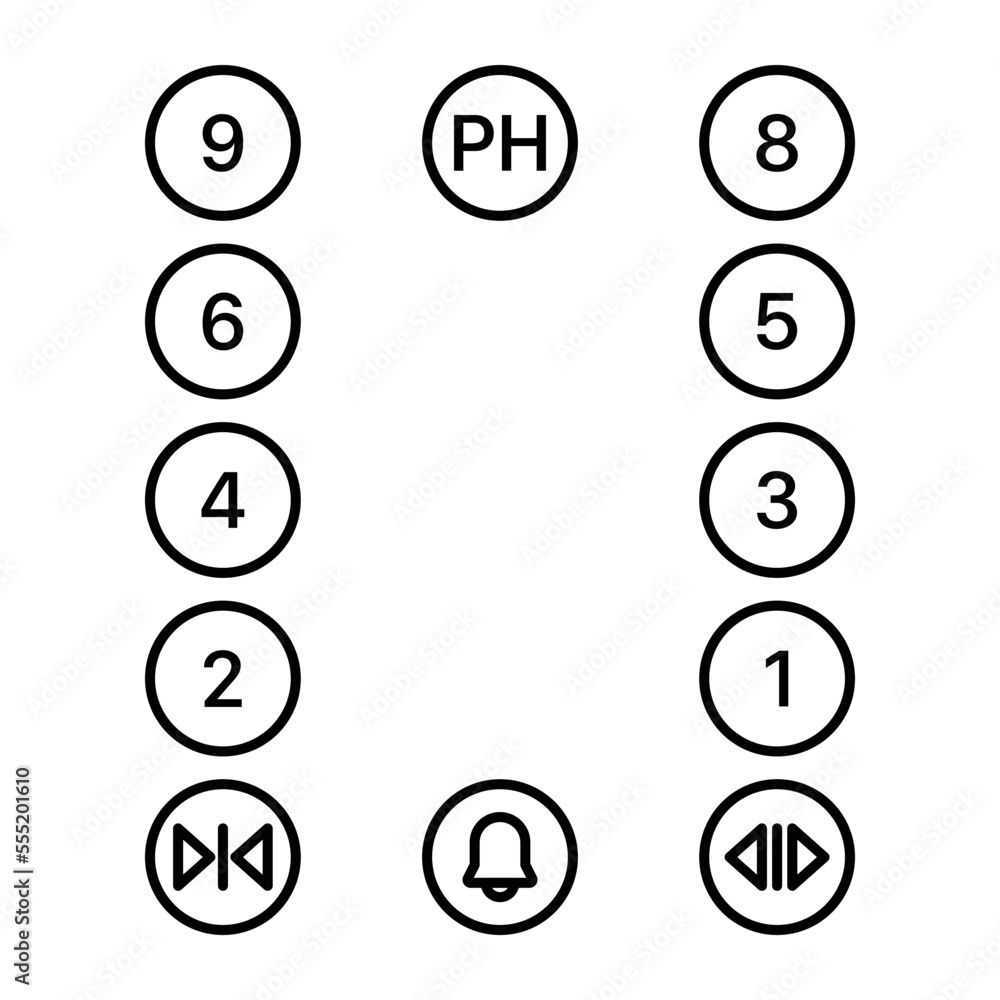 Elevator buttons icon. Indicators symbol modern, simple, vector, icon ...