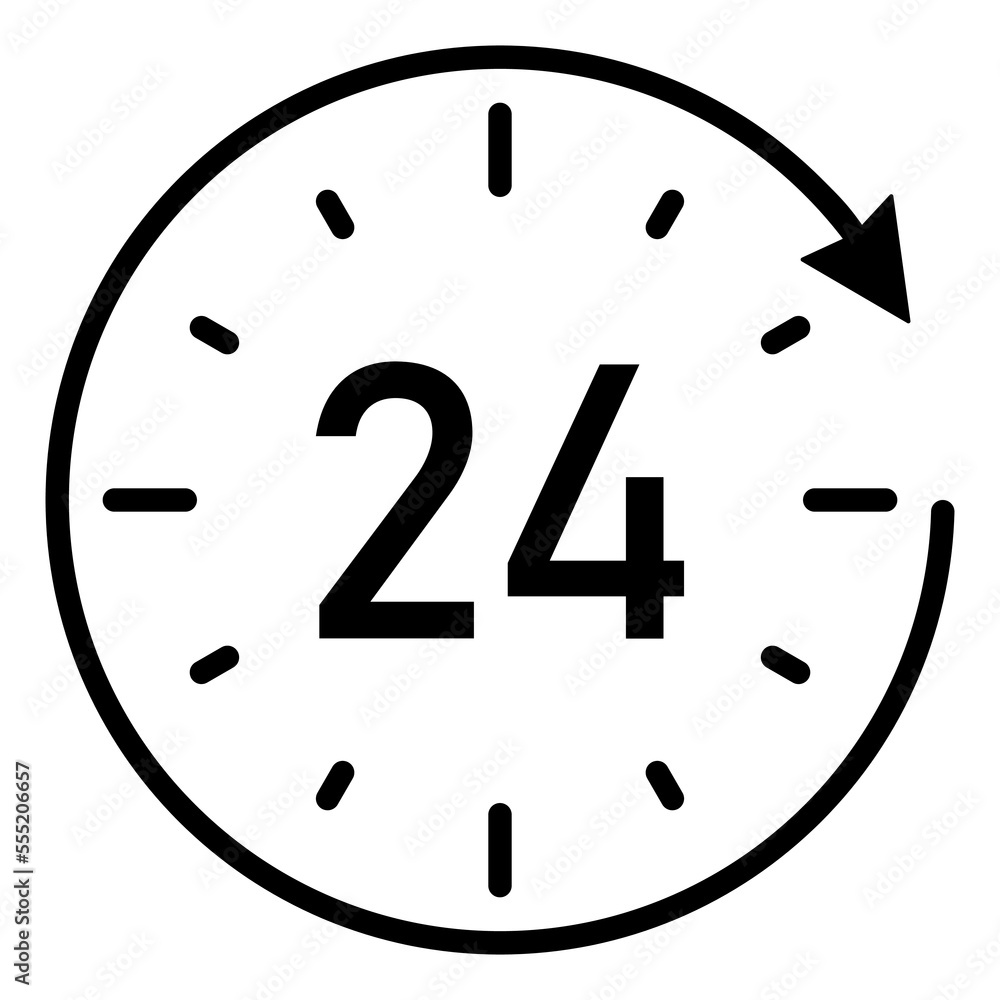 24 Hour Service Clock 24 Hours Vector Icon stock Vector Delivery 24-hour-service-clock-24-hours-vector-icon-stock-vector-delivery