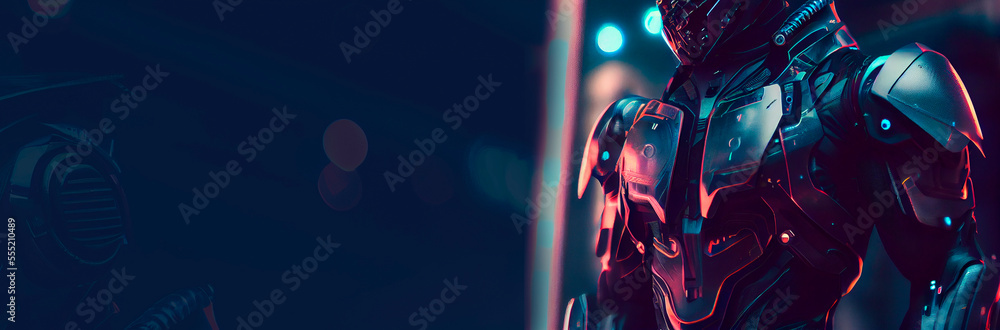 Futuristic bionic human body created with Generative Ai Stock ...